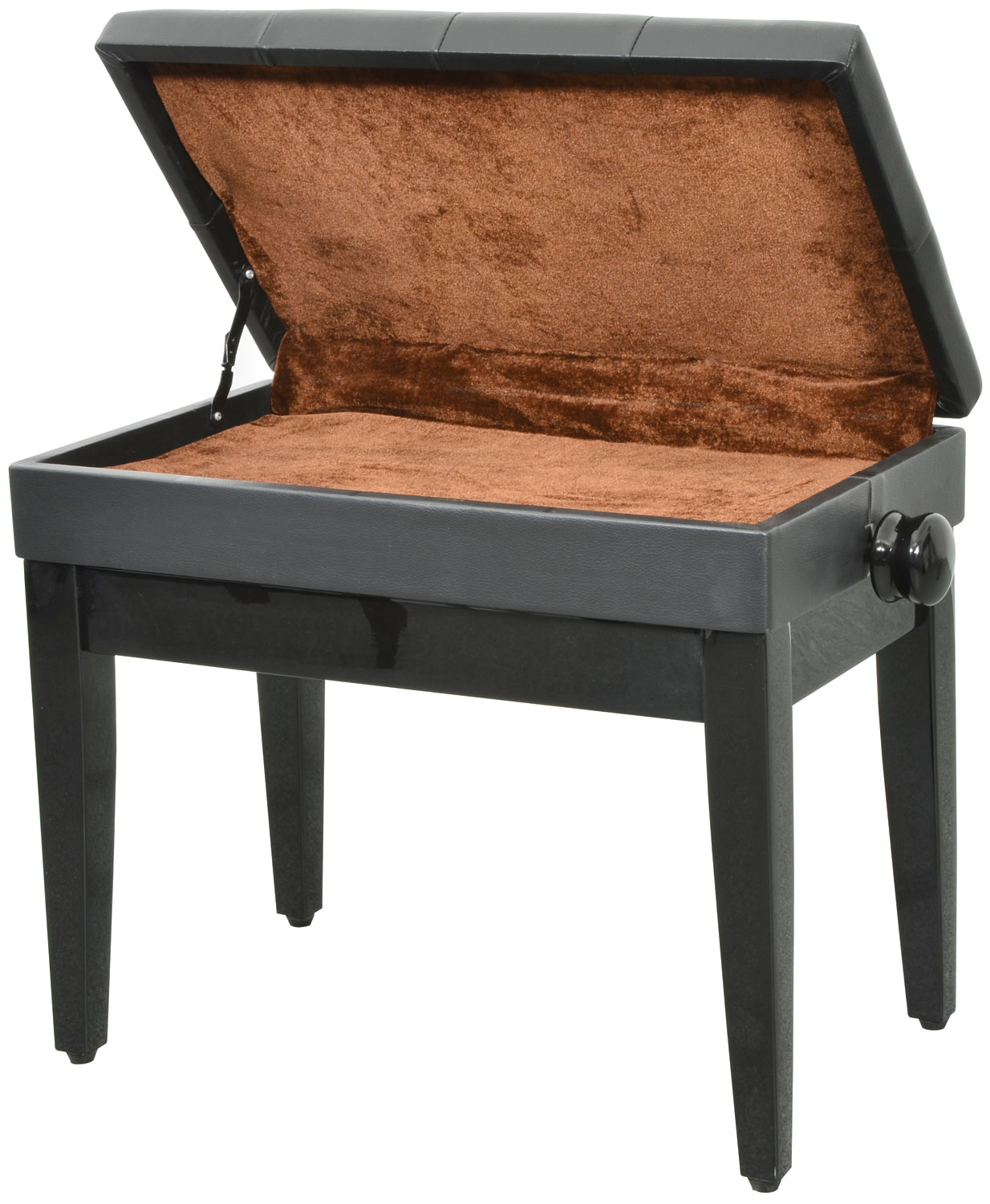Black Gloss Adjustable Piano Stool – with storage – The Piano Accessory ...